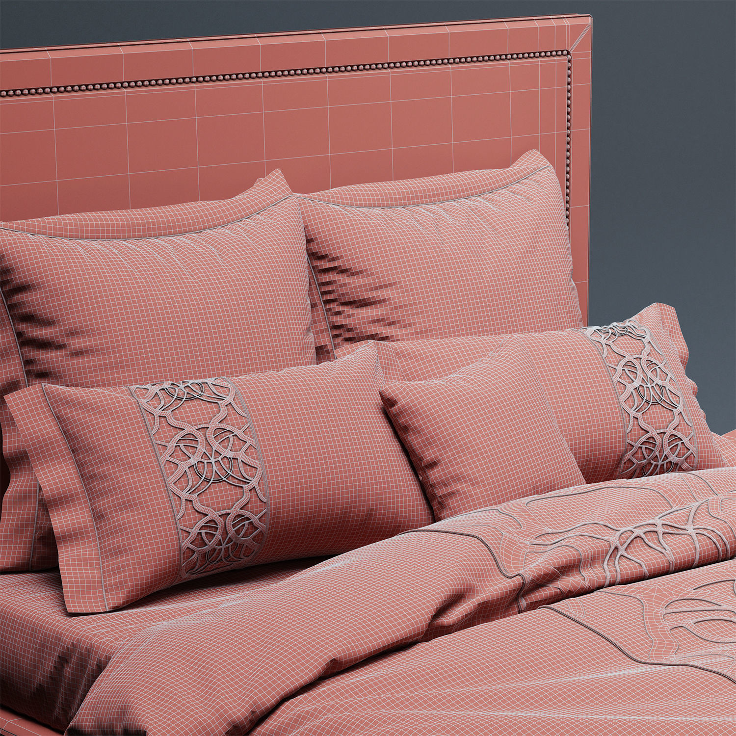 RH WALLACE FABRIC BED 3D model | CGTrader