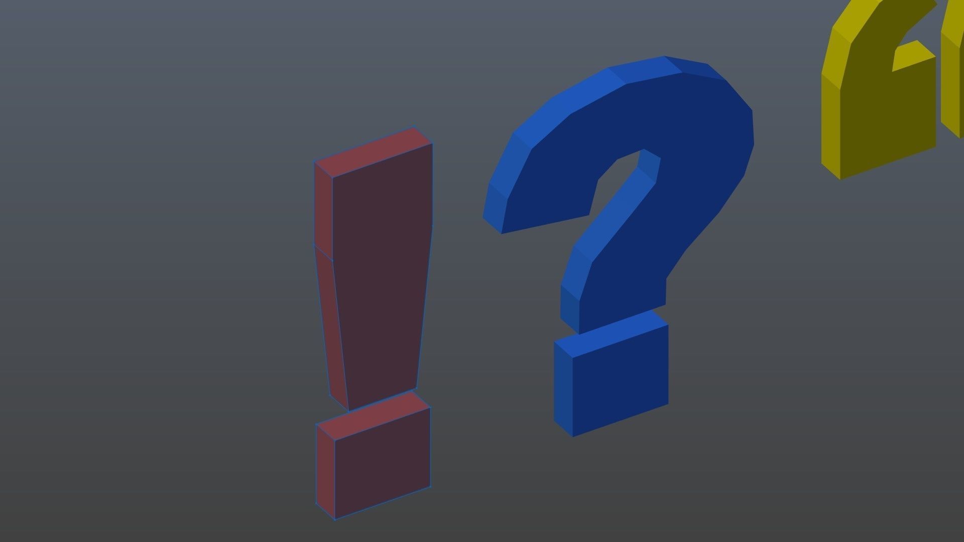 3D model Low poly punctuation marks 1 VR / AR / low-poly | CGTrader