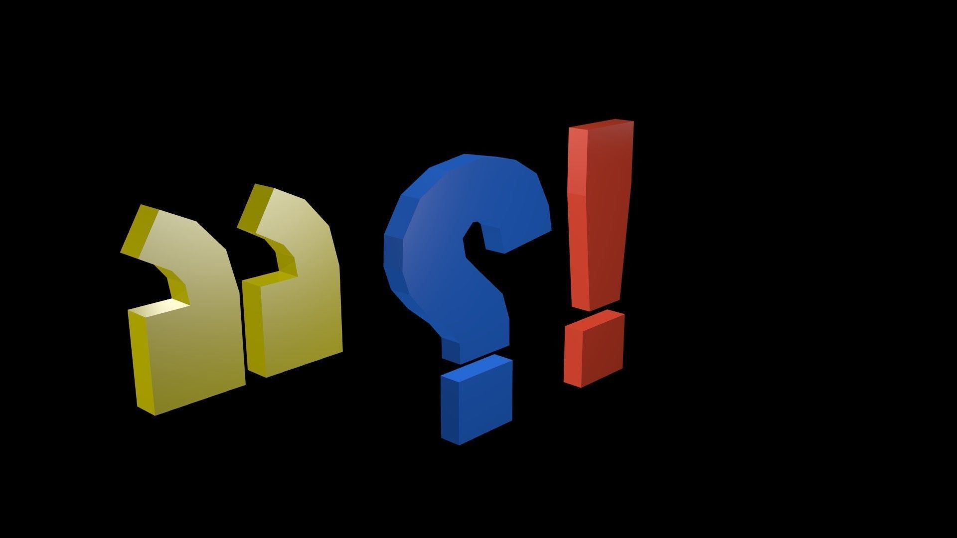 3D model Low poly punctuation marks 1 VR / AR / low-poly | CGTrader