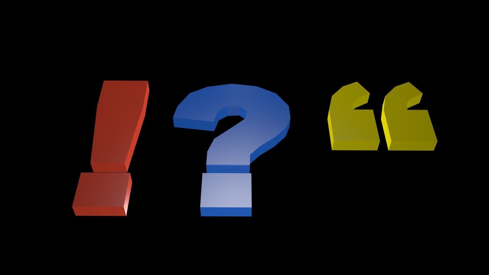 3D model Low poly punctuation marks 1 VR / AR / low-poly | CGTrader