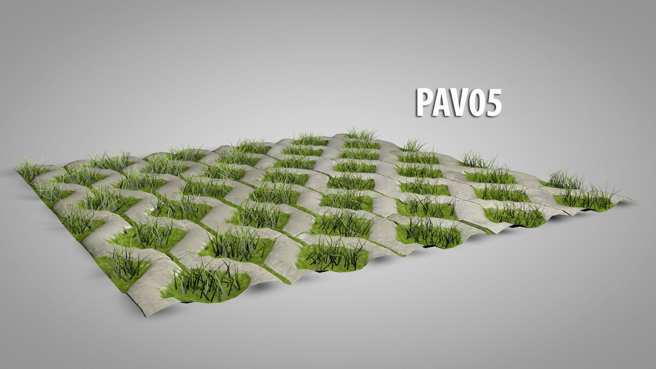 3D model Seamless Grass Pavement Patterns VR / AR / low-poly | CGTrader