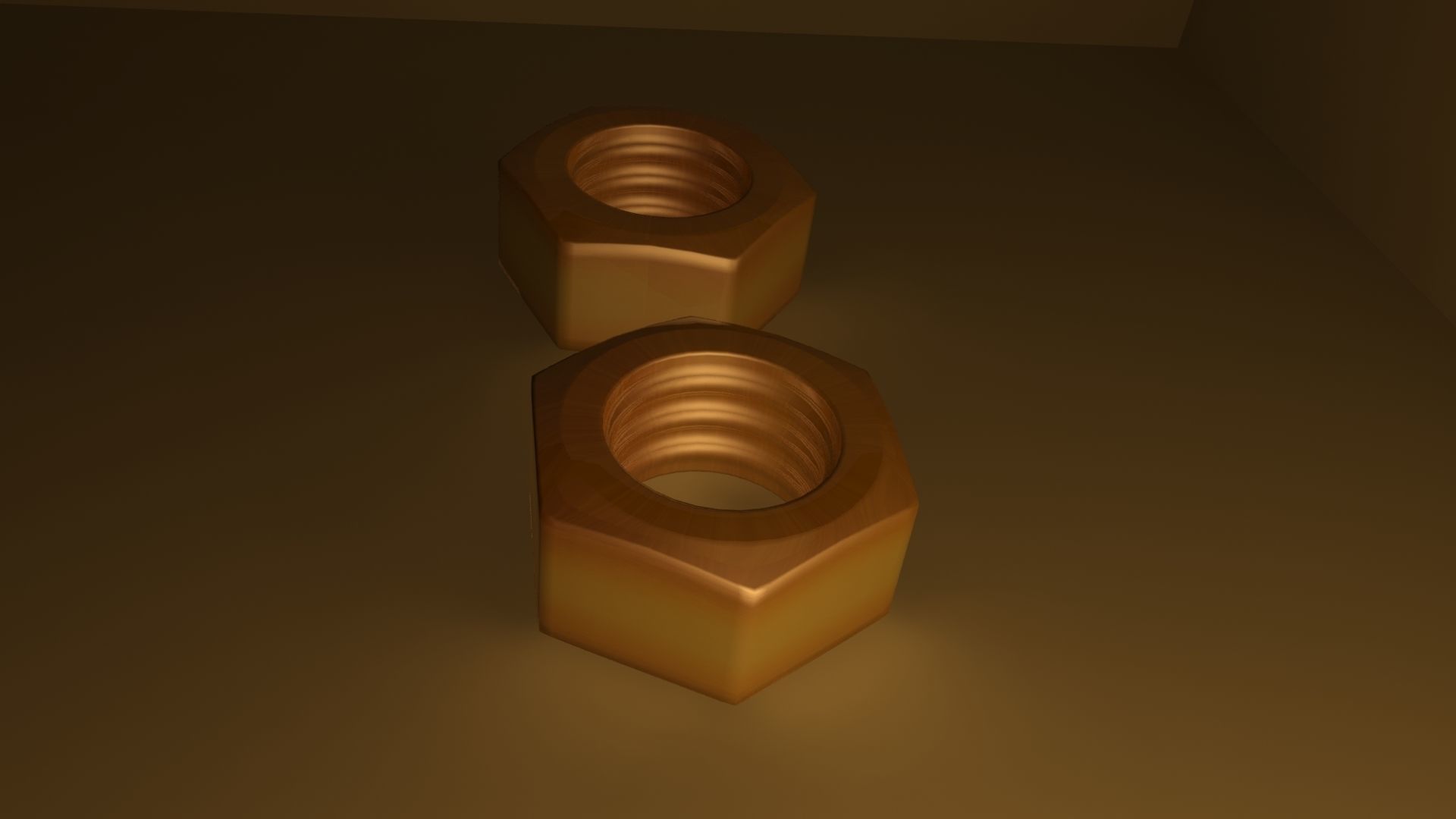 3D model Nut low poly 3d model two nuts on table VR / AR / low-poly ...