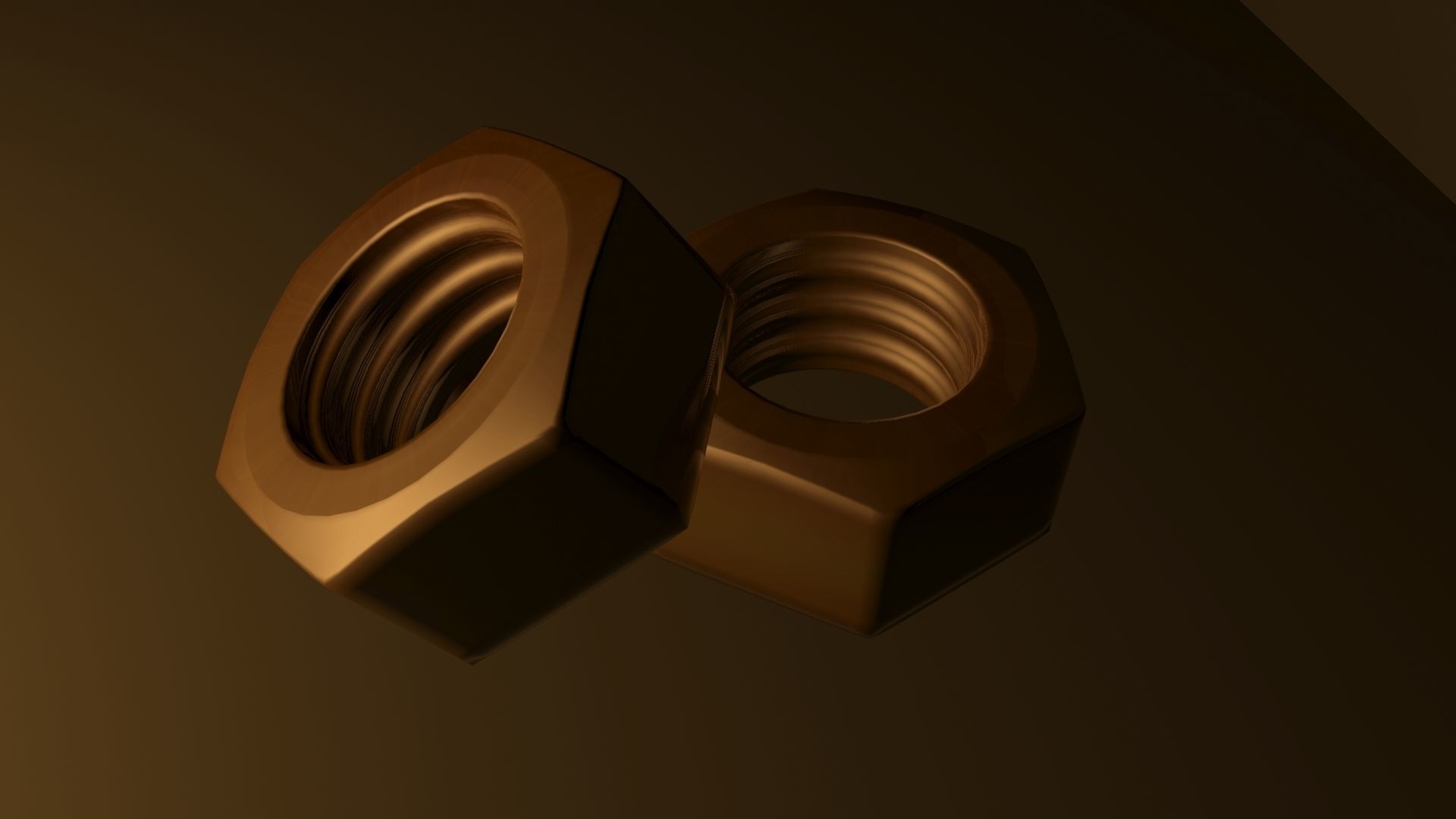 3D model Nut low poly 3d model two nuts on table VR / AR / low-poly ...