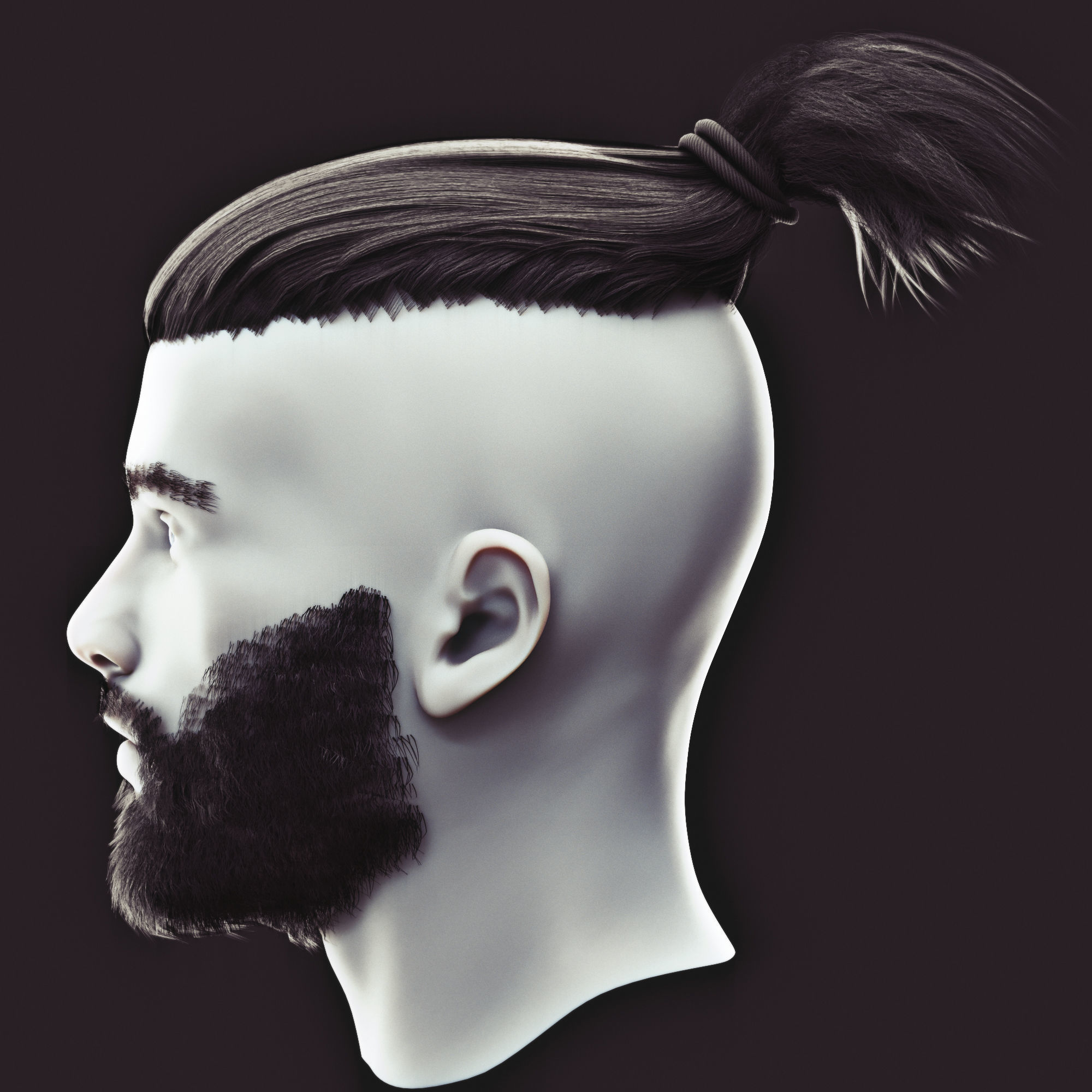 Beard and Undercut Low Poly 3D model | CGTrader