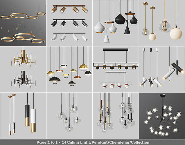 24 Light Fixture Collection | CGTrader