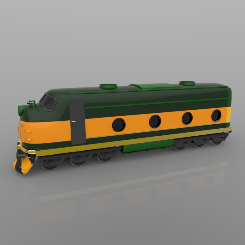 Train Engine with texture 3D model rigged | CGTrader