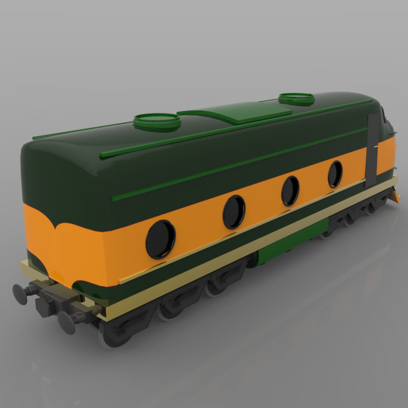 Train Engine with texture 3D model rigged | CGTrader