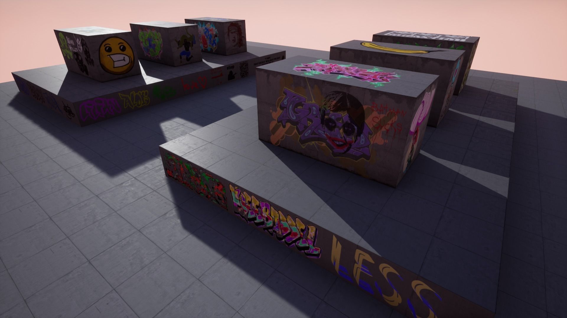 3D model 100 Procedural Graffiti for UE4 VR / AR / low-poly | CGTrader