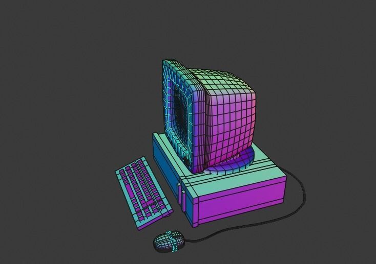 3D model Retro Computer VR / AR / low-poly | CGTrader
