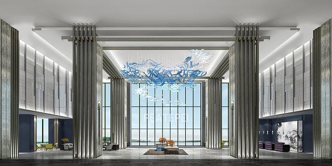 Hotel lobby 3D model | CGTrader