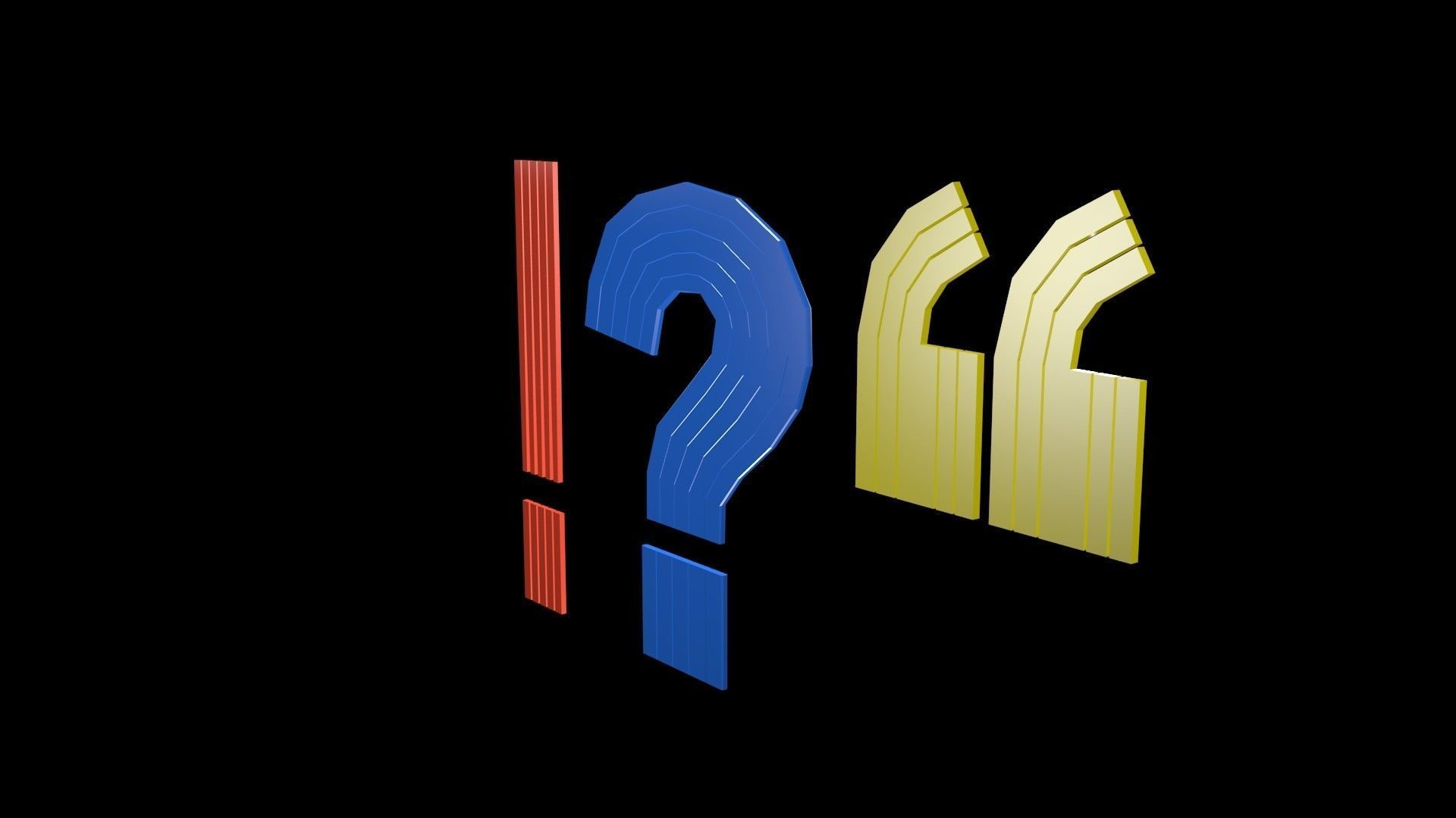 3D model Low poly punctuation marks 3 VR / AR / low-poly | CGTrader