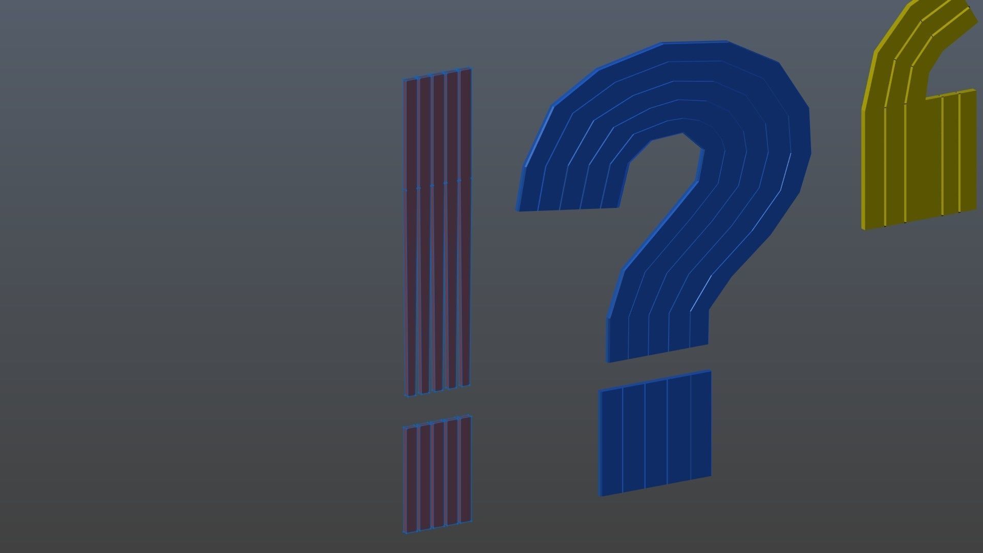 3D model Low poly punctuation marks 3 VR / AR / low-poly | CGTrader