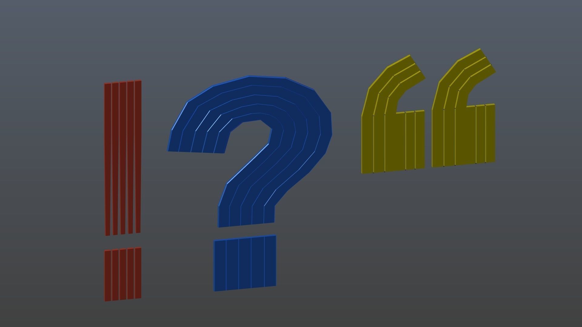 3D model Low poly punctuation marks 3 VR / AR / low-poly | CGTrader