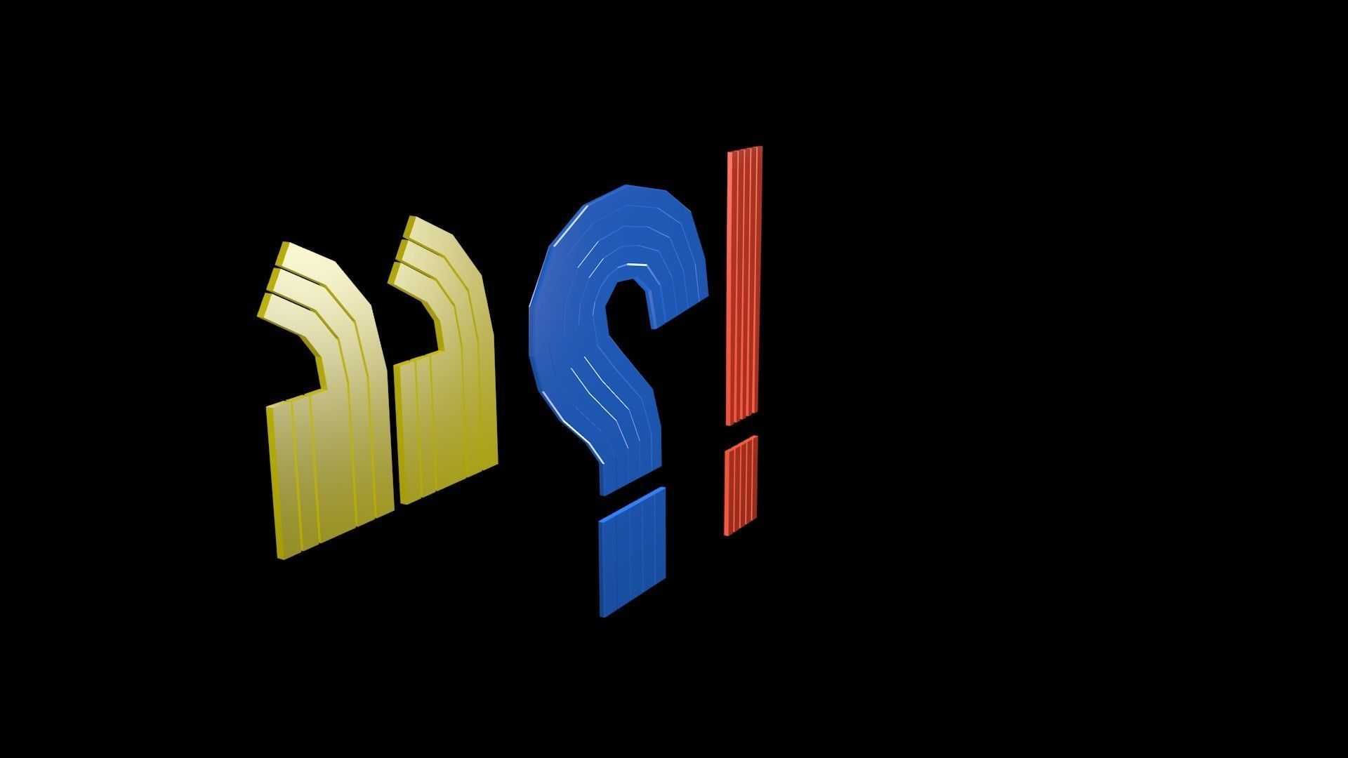 3D model Low poly punctuation marks 3 VR / AR / low-poly | CGTrader