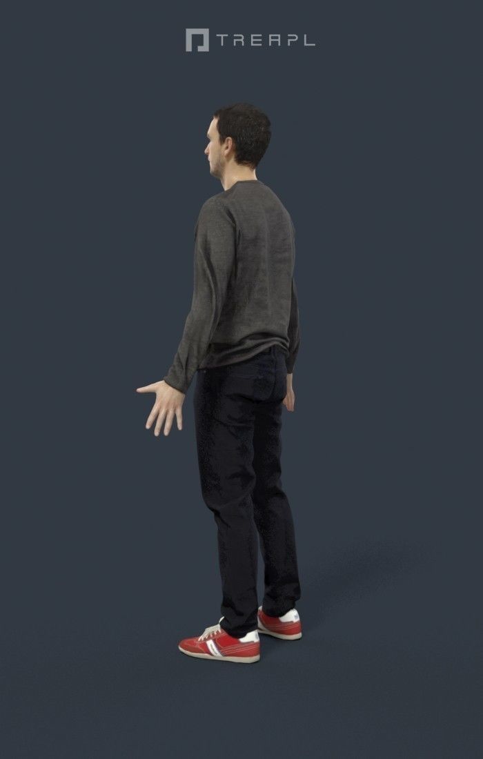 Man Casual Animated in Jeans - A-pose - Jest 3D model animated rigged ...