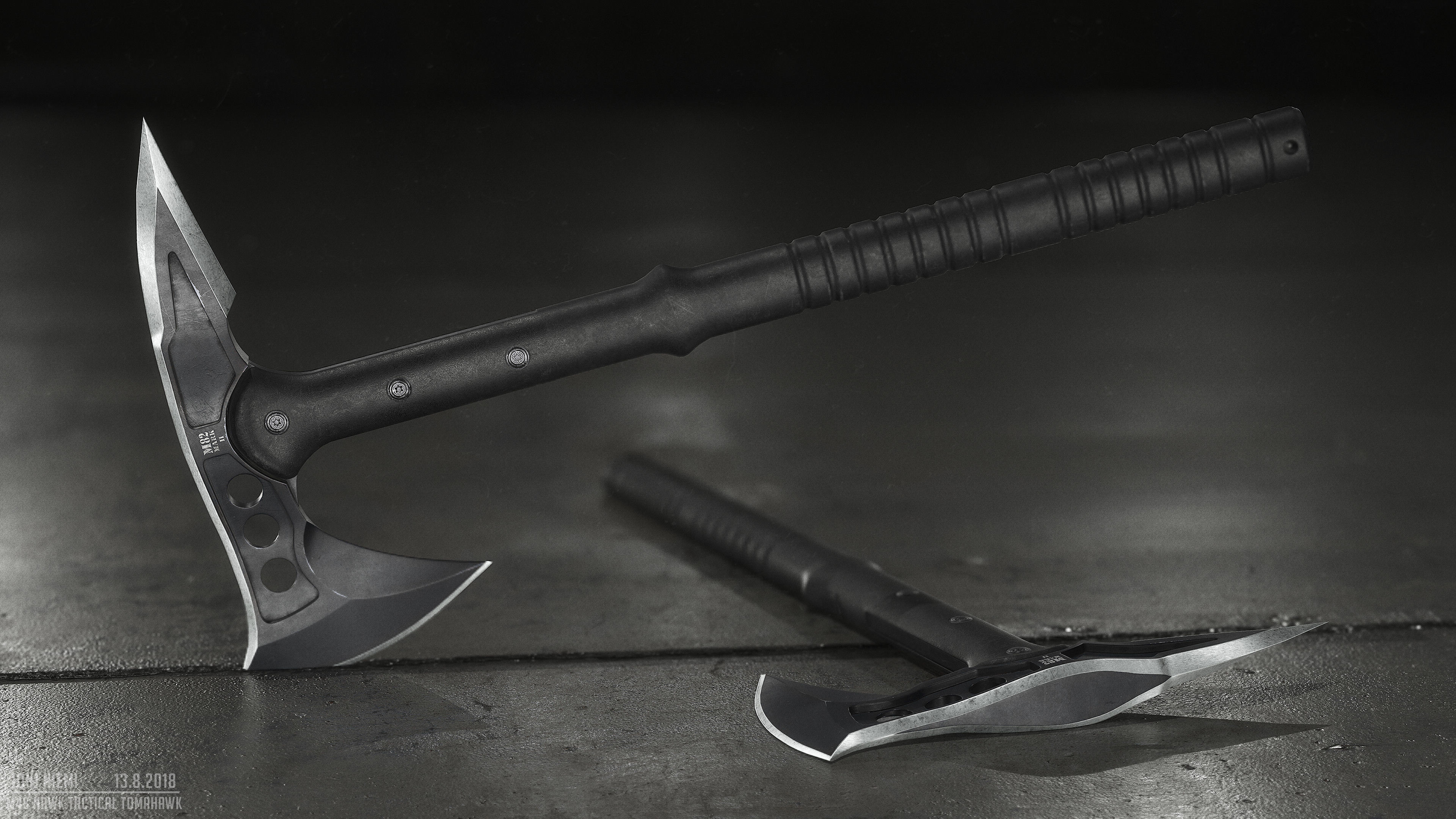 3D model Tactical Tomahawk Game ready mesh and textures VR / AR / low ...