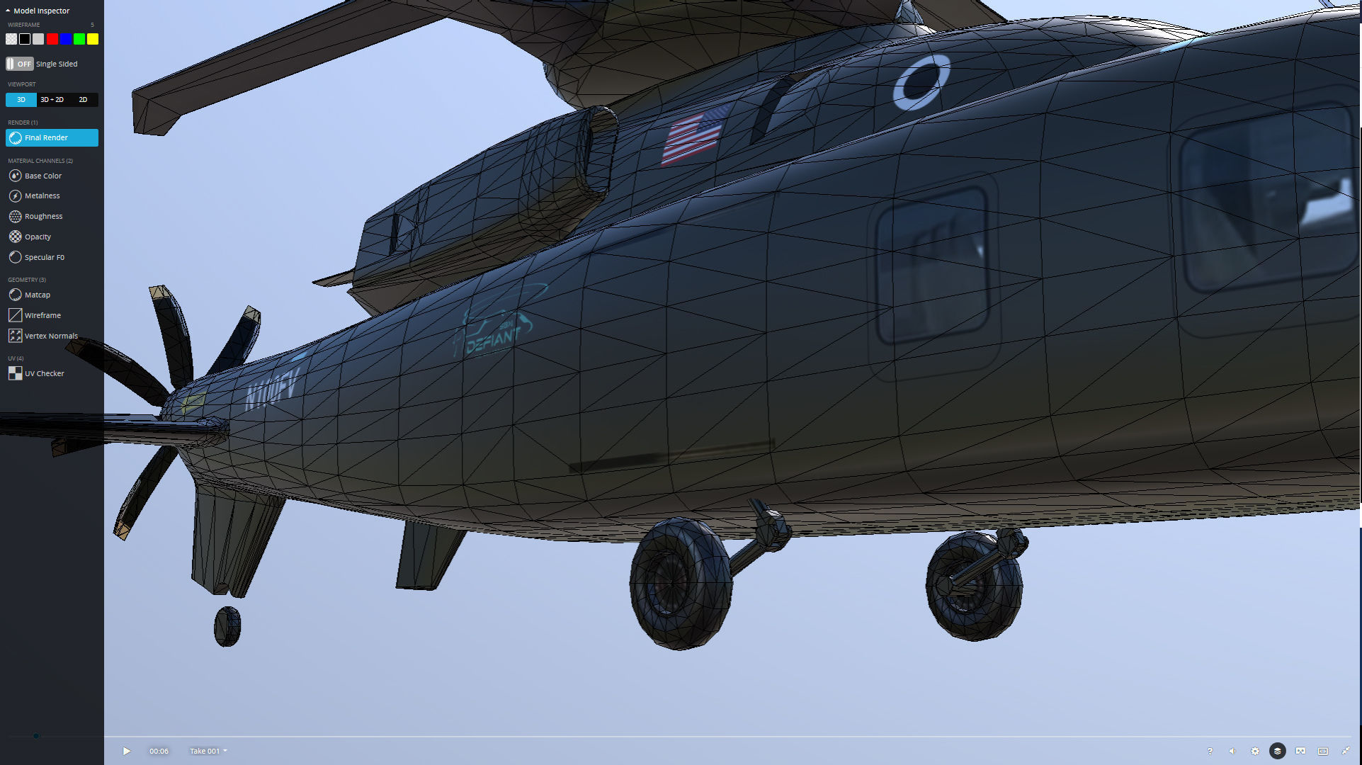 3D model Sikorsky Boeing SB1 Defiant demonstrator VR / AR / low-poly ...