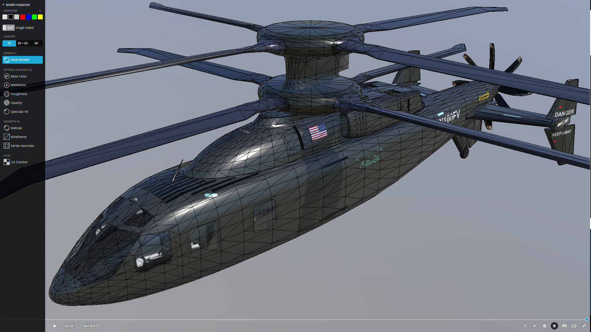 3D model Sikorsky Boeing SB1 Defiant demonstrator VR / AR / low-poly ...