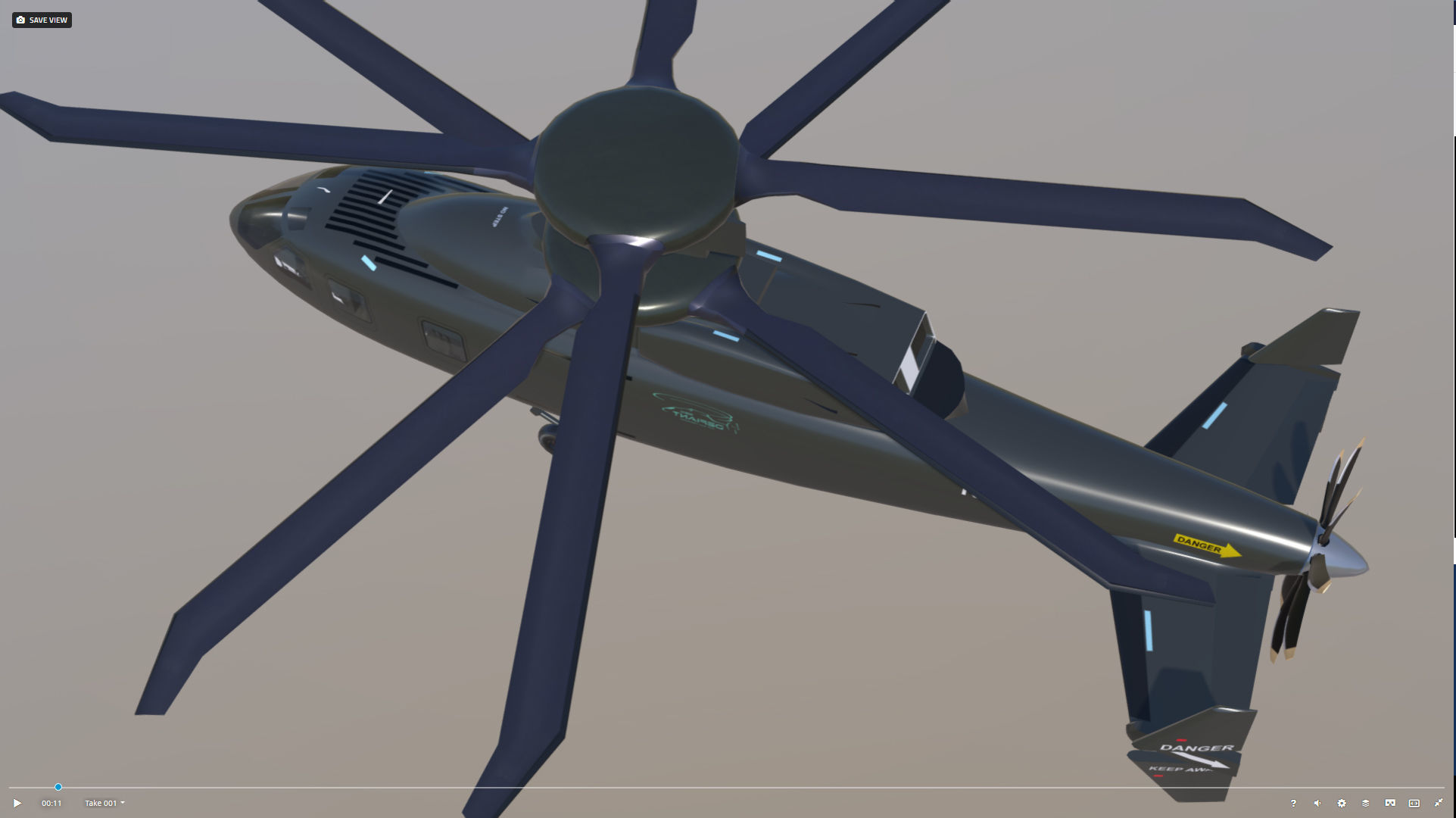 3D model Sikorsky Boeing SB1 Defiant demonstrator VR / AR / low-poly ...