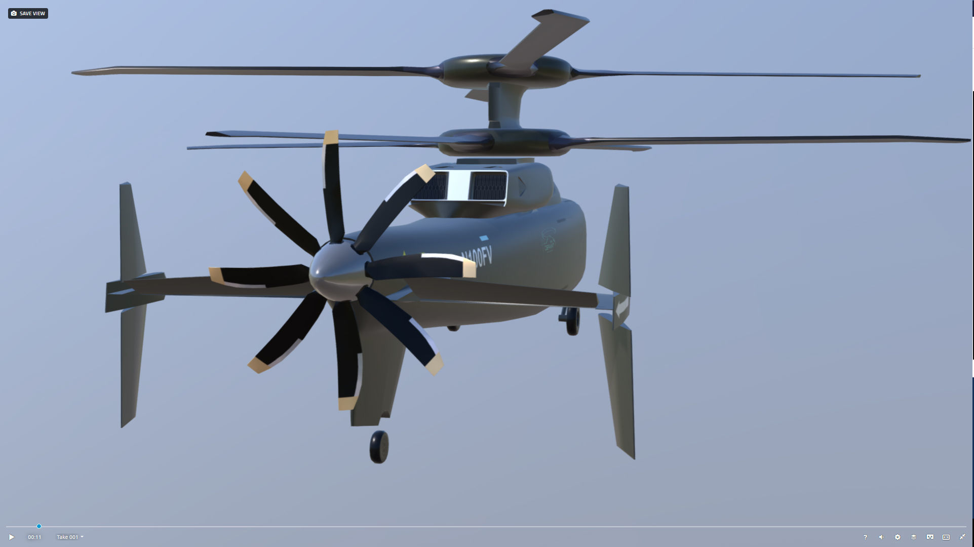 3D model Sikorsky Boeing SB1 Defiant demonstrator VR / AR / low-poly ...