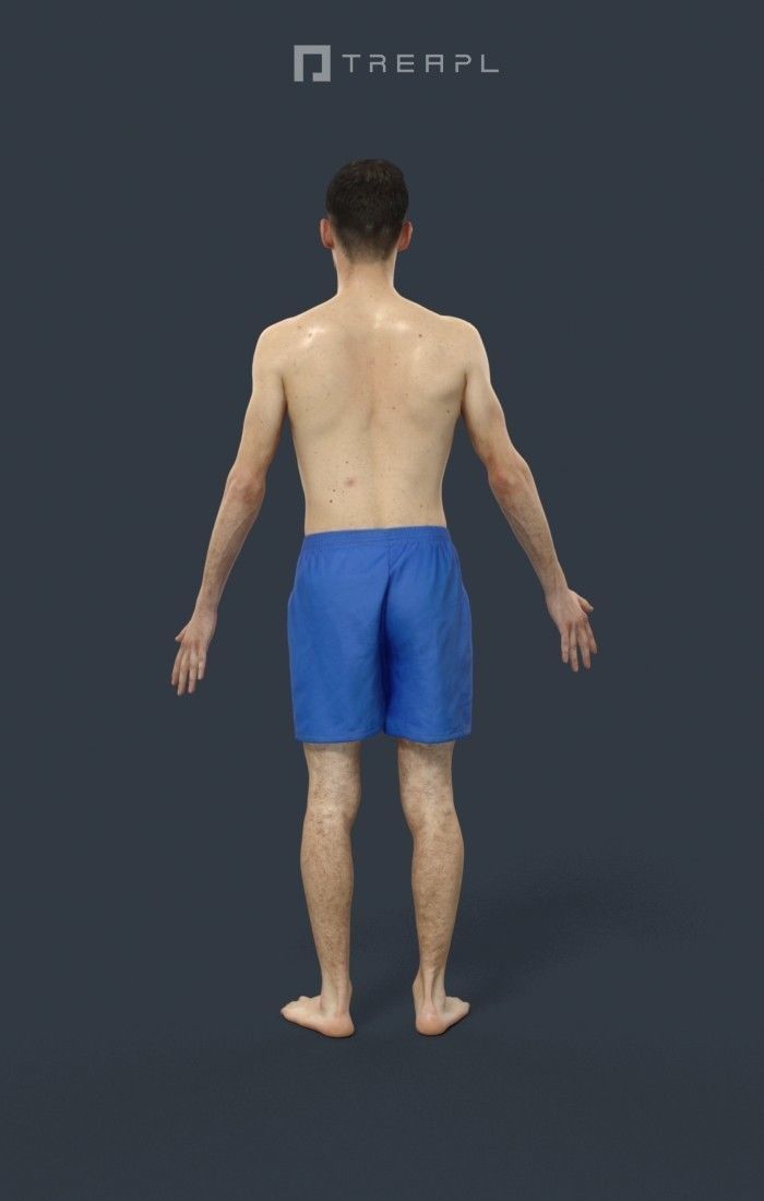 3D model Animated Beach Man Swimwear - A-pose - Posture VR / AR / low ...