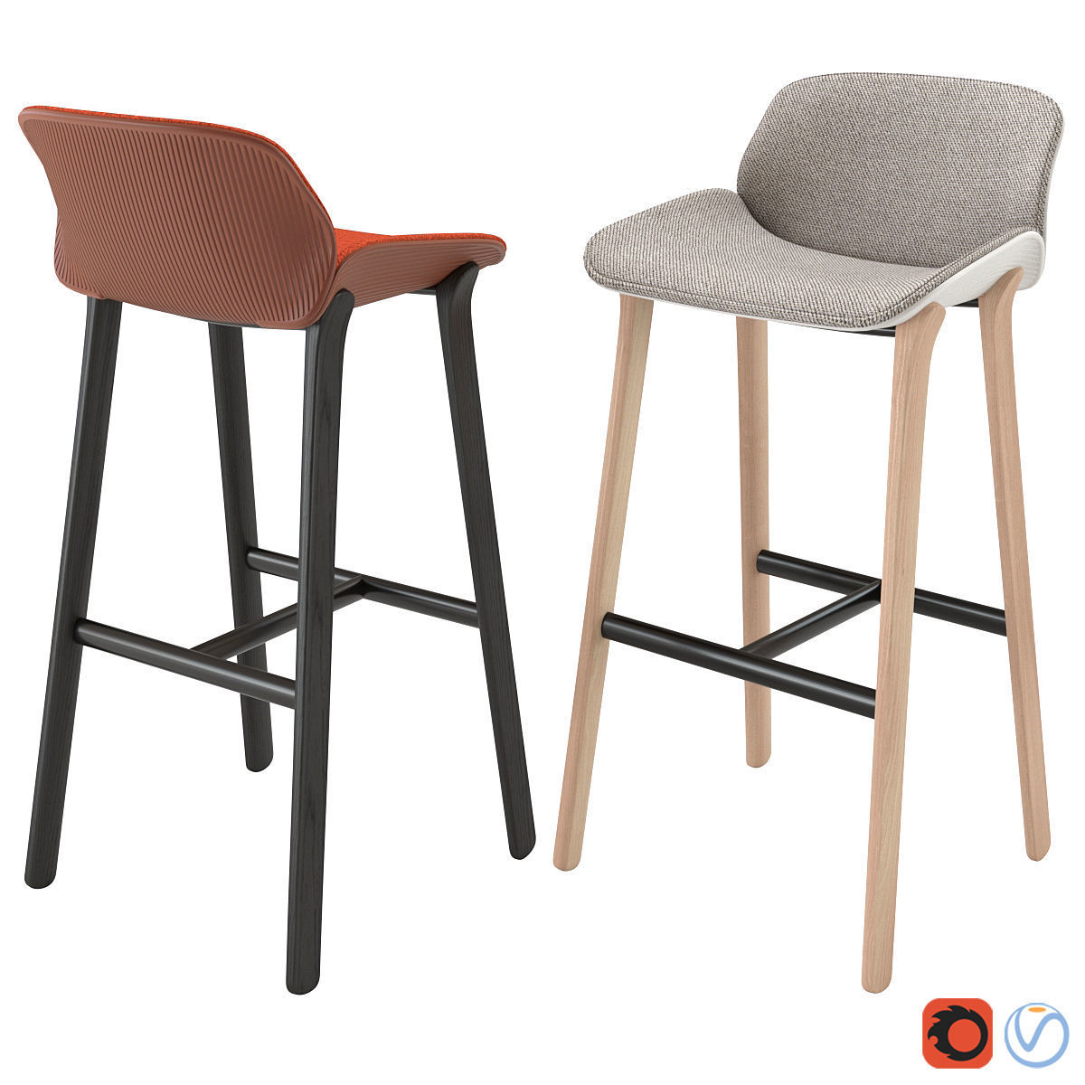 Bar Stool Nuez BQ2775 by Andreu World 3D model MAX FBX