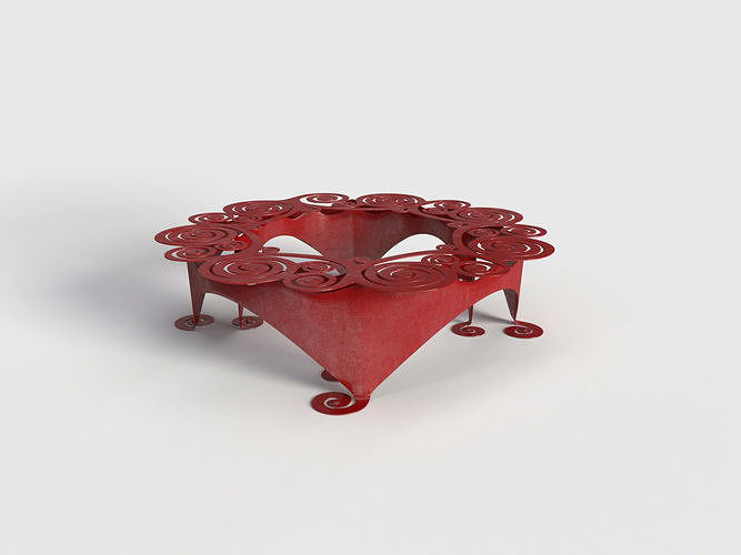 Circular spiral pattern bench 3D model | CGTrader