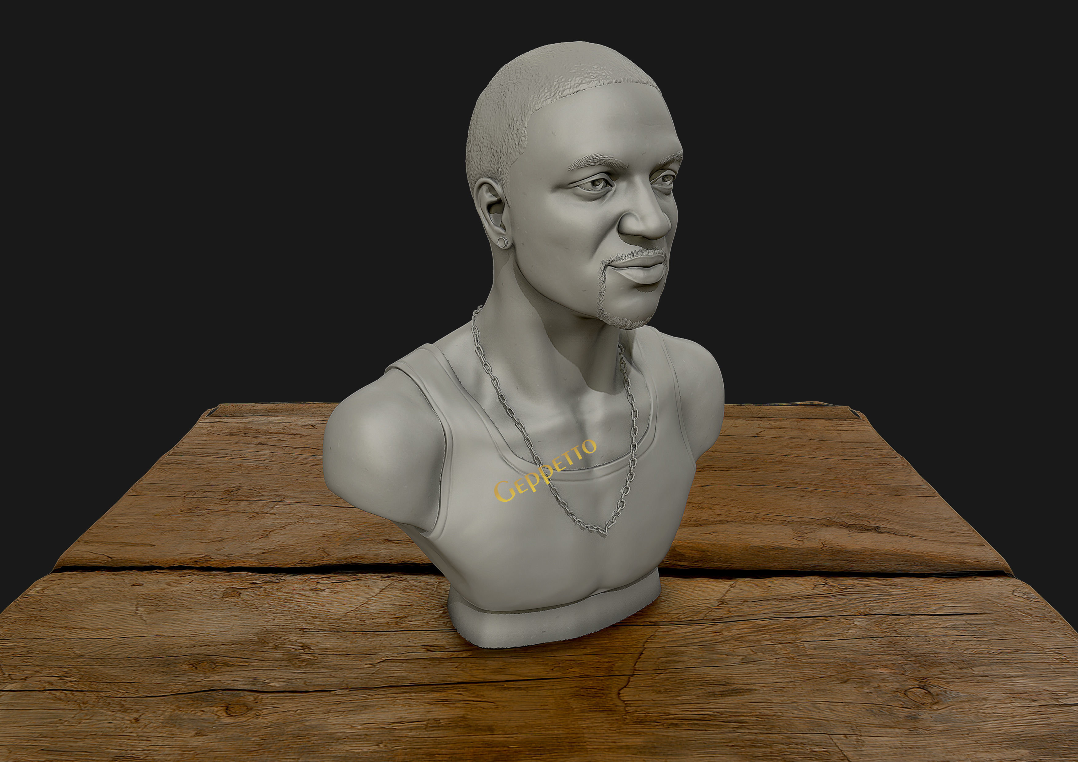 Akon 3D Bust Sculpture 3D model 3D printable | CGTrader