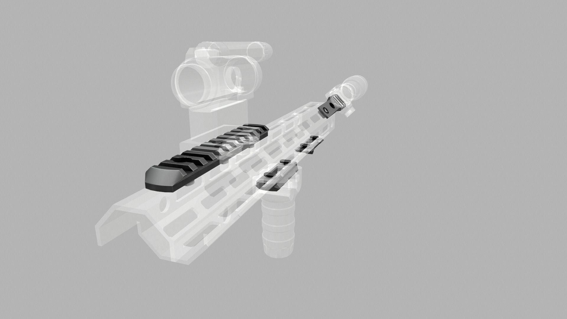 MLOK 1913 Picatinny Rail Sections free VR / AR / low-poly 3D model ...
