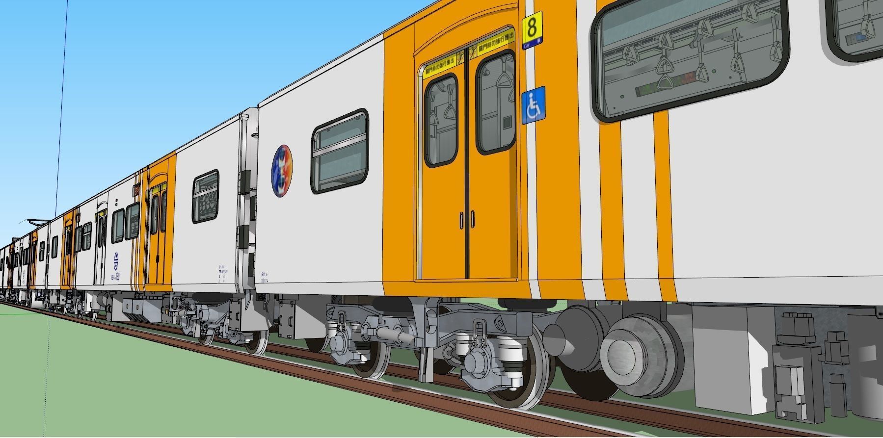 EMU800 train of Taiwan Railway Texture rigged | CGTrader