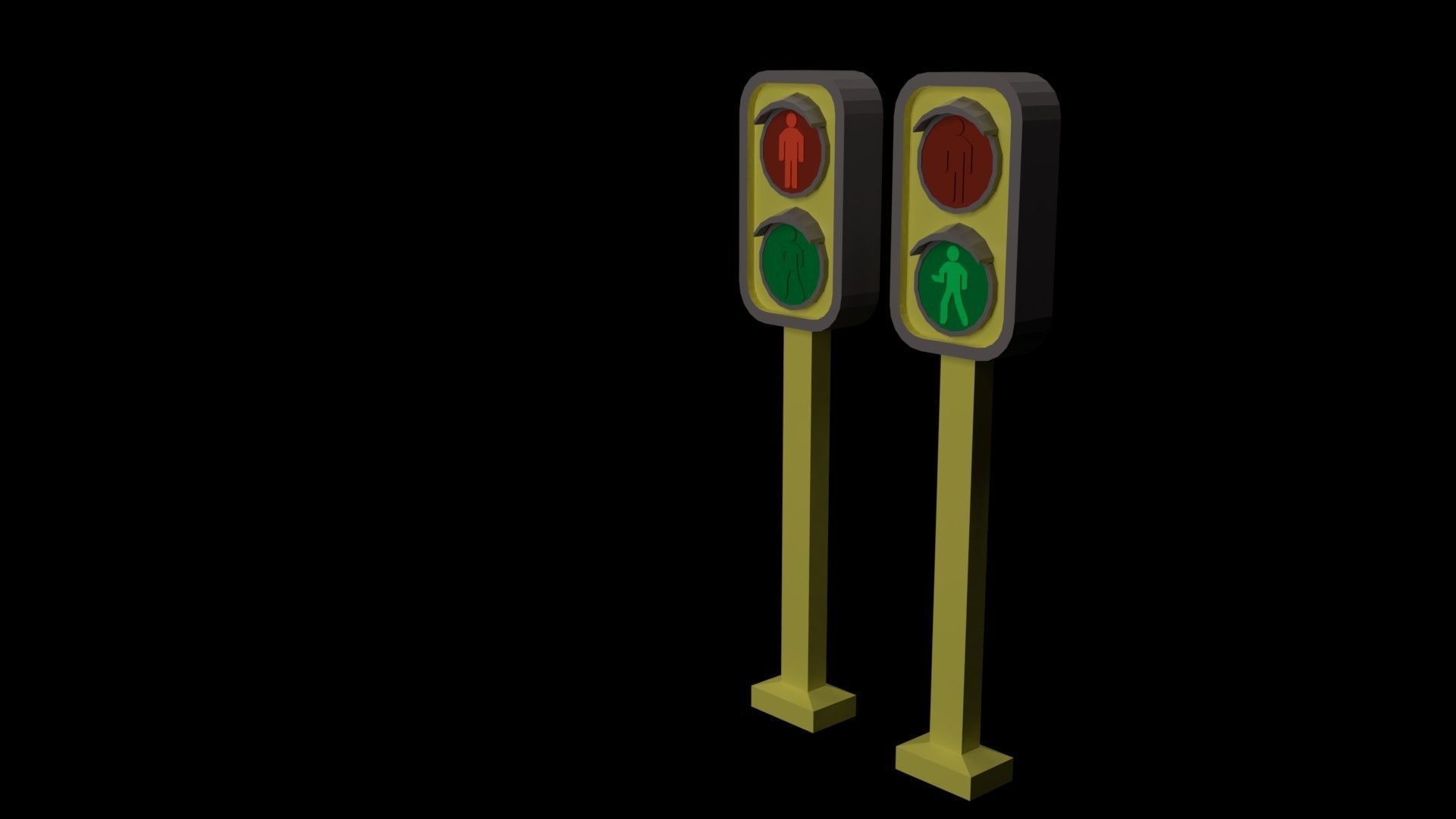 3D model Low poly traffic lights 3 VR / AR / low-poly | CGTrader