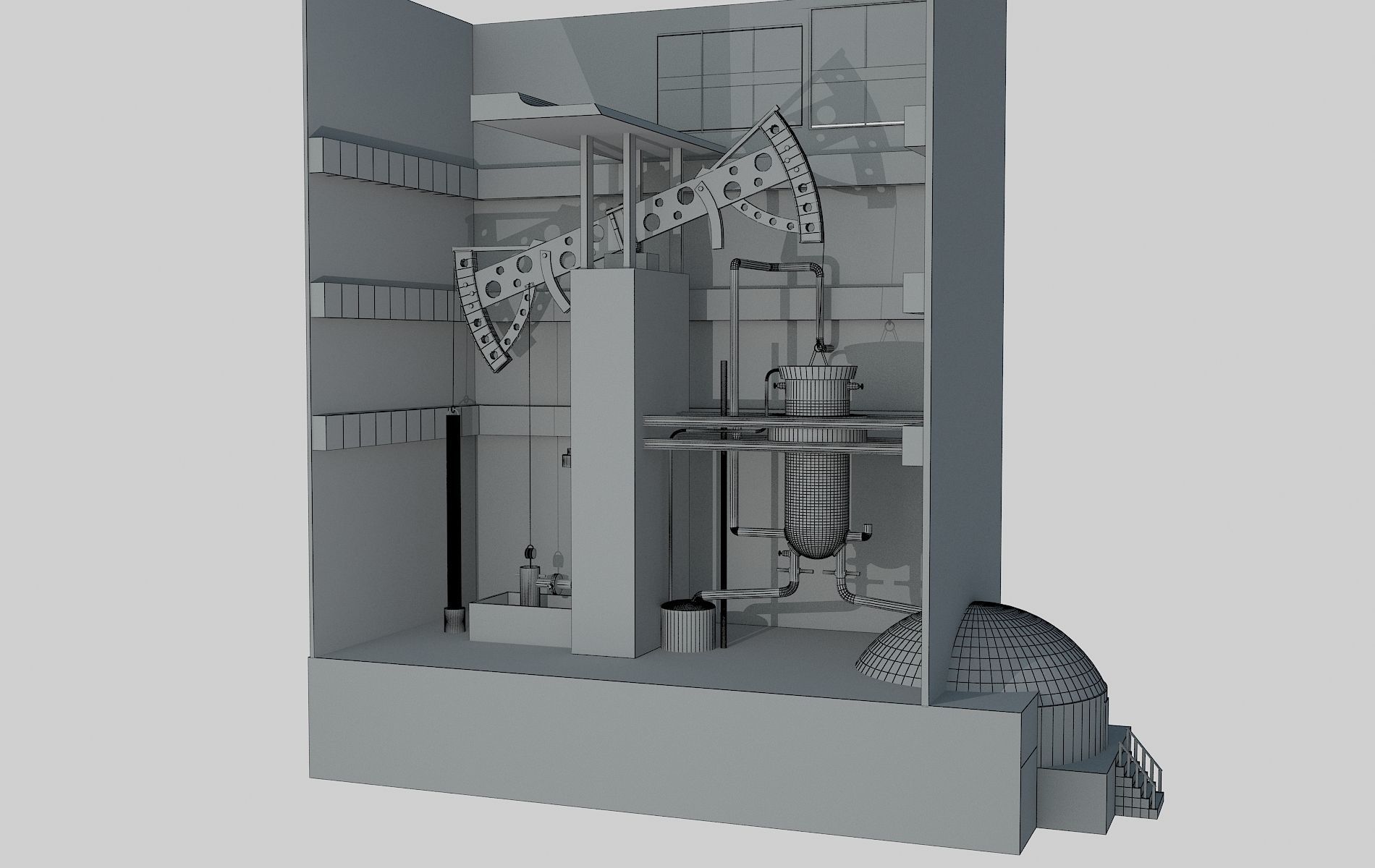 Thomas Newcomen atmospheric steam engine 3D model | CGTrader