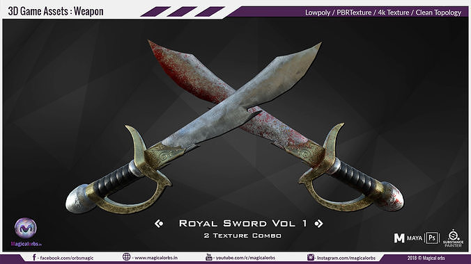 3D model Royal Sword Vol 1 VR / AR / low-poly | CGTrader