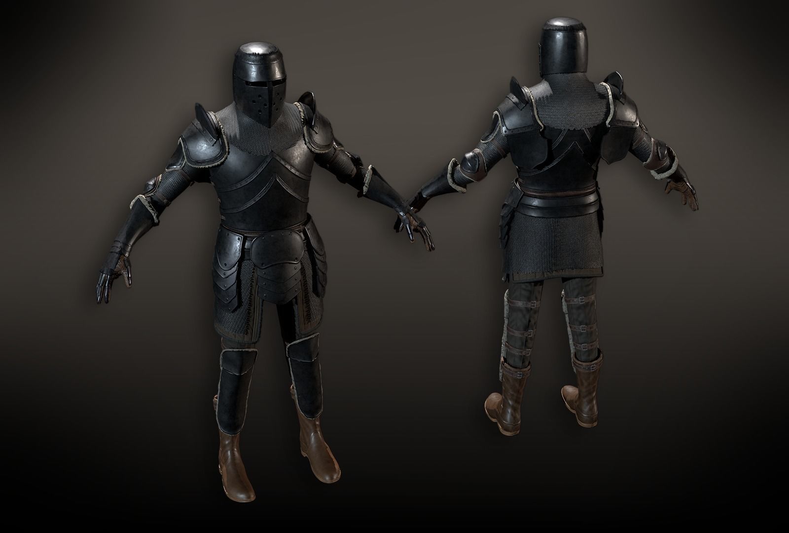 Lowpoly PBR Knight Armour free VR / AR / low-poly 3D model rigged ...