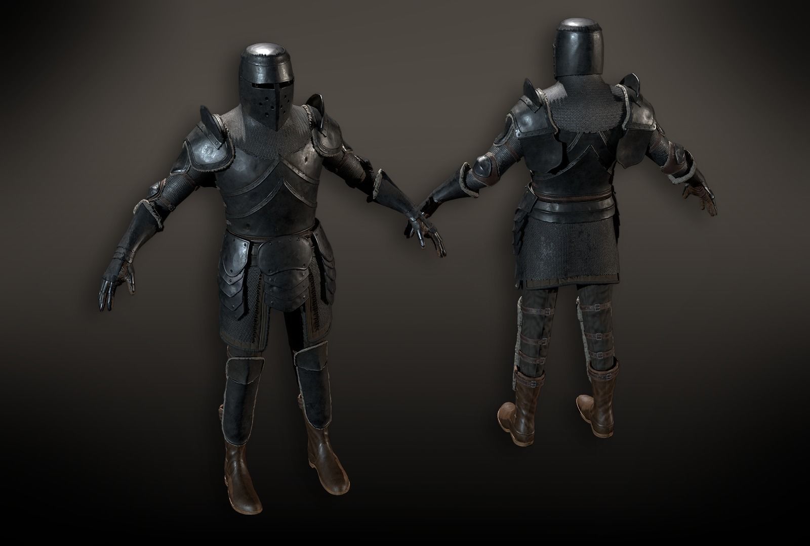 Lowpoly PBR Knight Armour free VR / AR / low-poly 3D model rigged ...