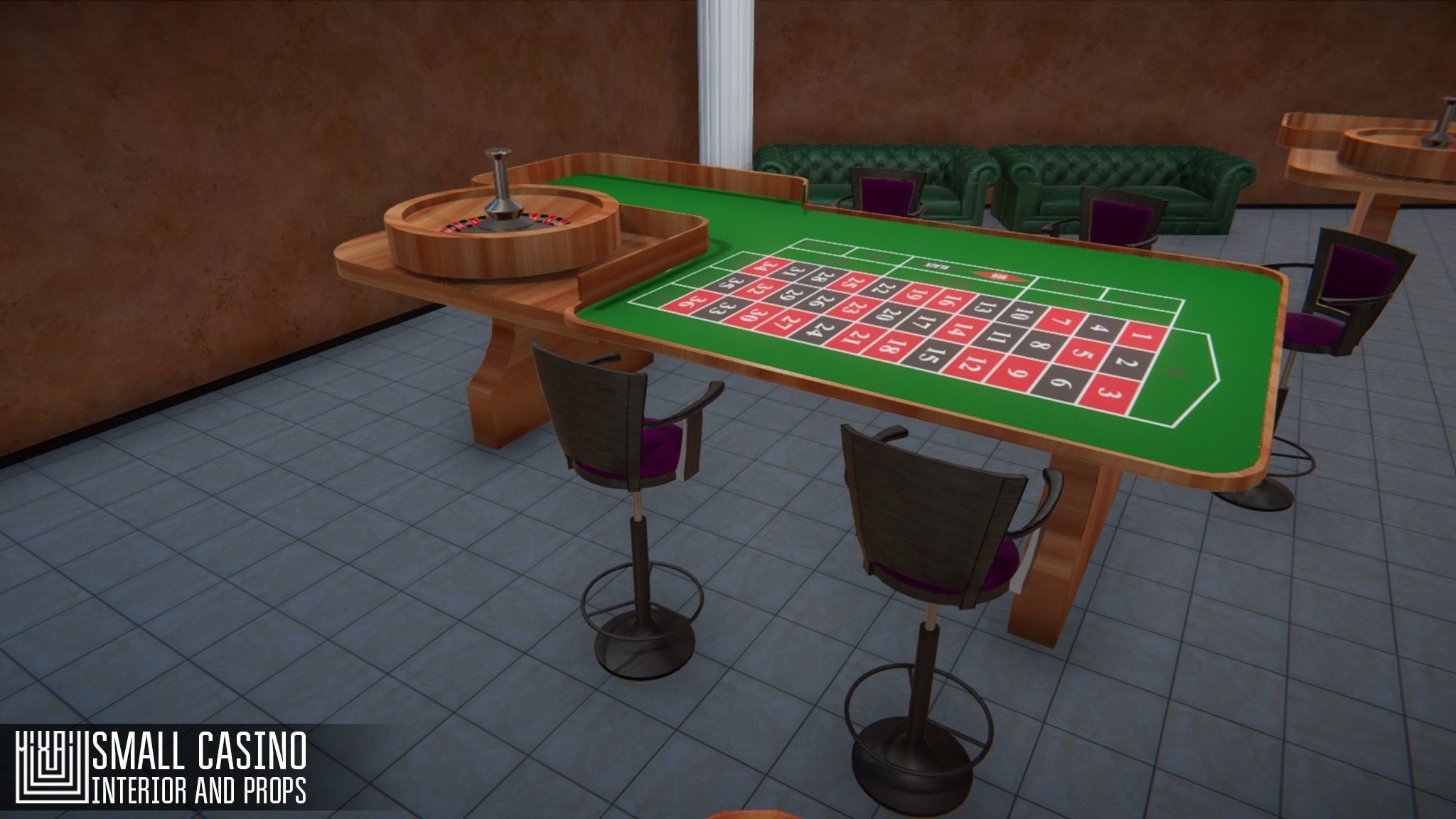 3D model Small casino - interior and props VR / AR / low-poly | CGTrader