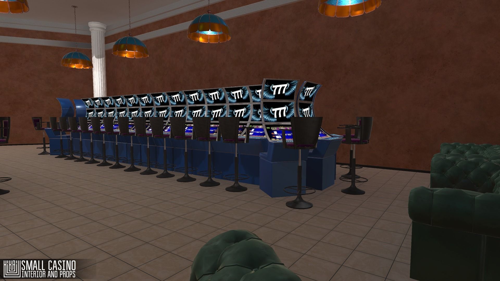 3D model Small casino - interior and props VR / AR / low-poly | CGTrader