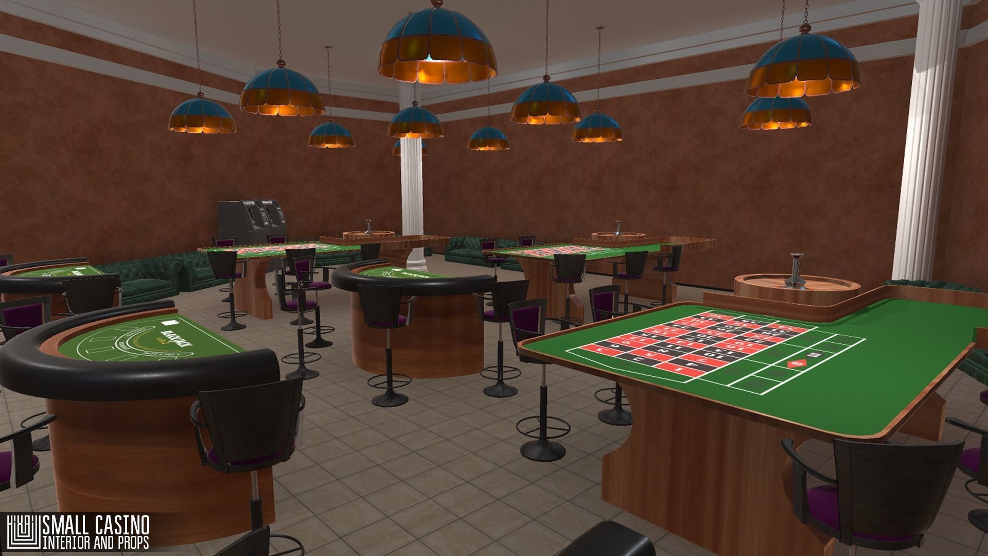 3D model Small casino - interior and props VR / AR / low-poly | CGTrader