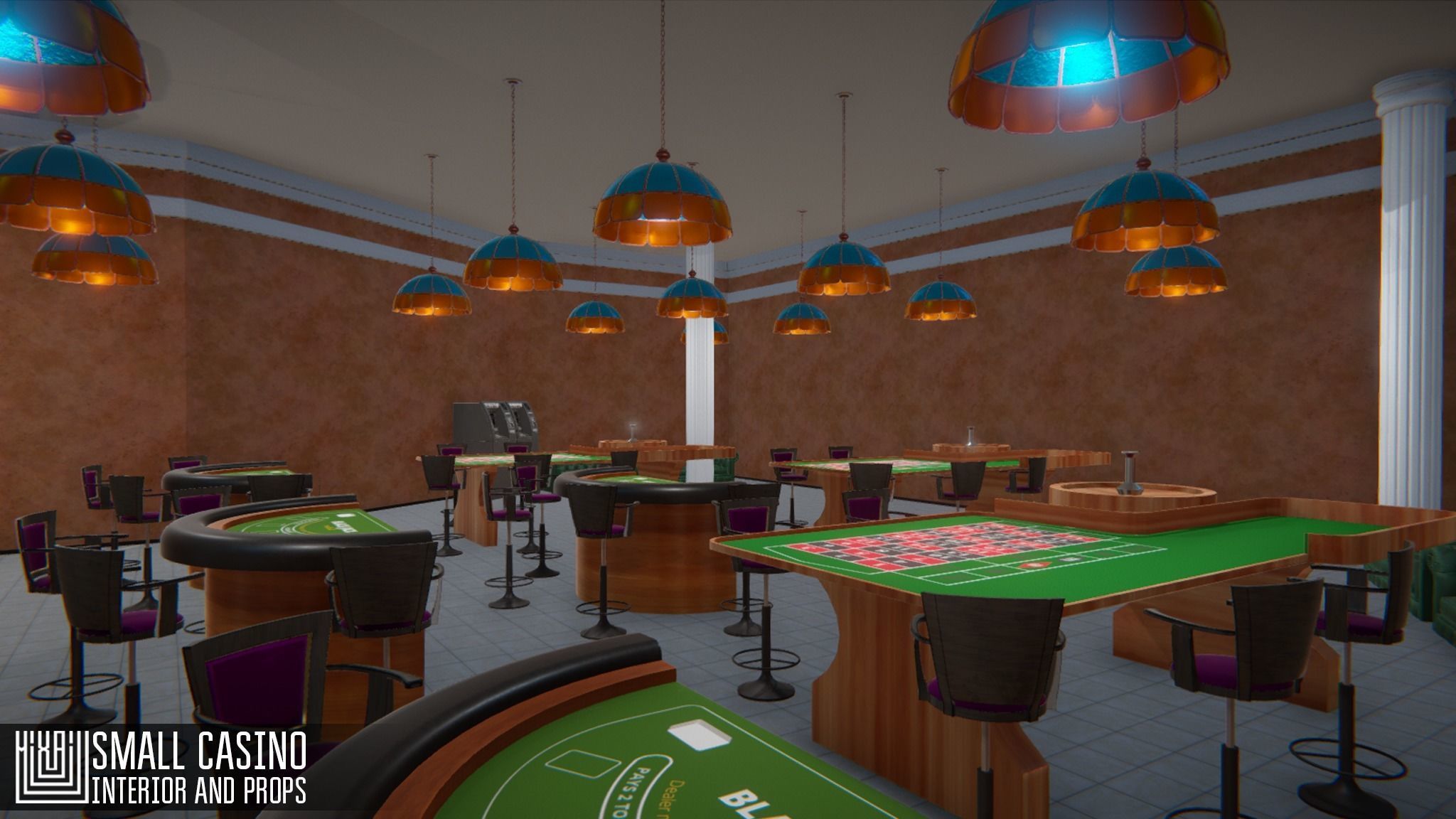 3D model Small casino - interior and props VR / AR / low-poly | CGTrader