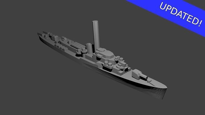 US John C Butler Class Destroyer Warship 3D model 3D printable | CGTrader