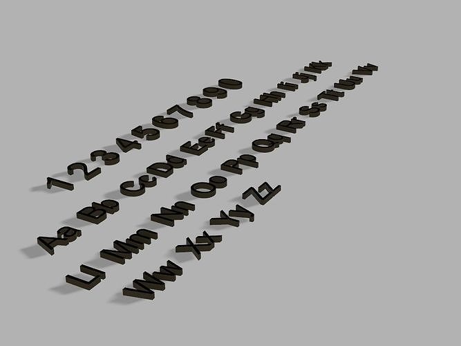 Numbers and Alphabet free 3D model 3D printable | CGTrader