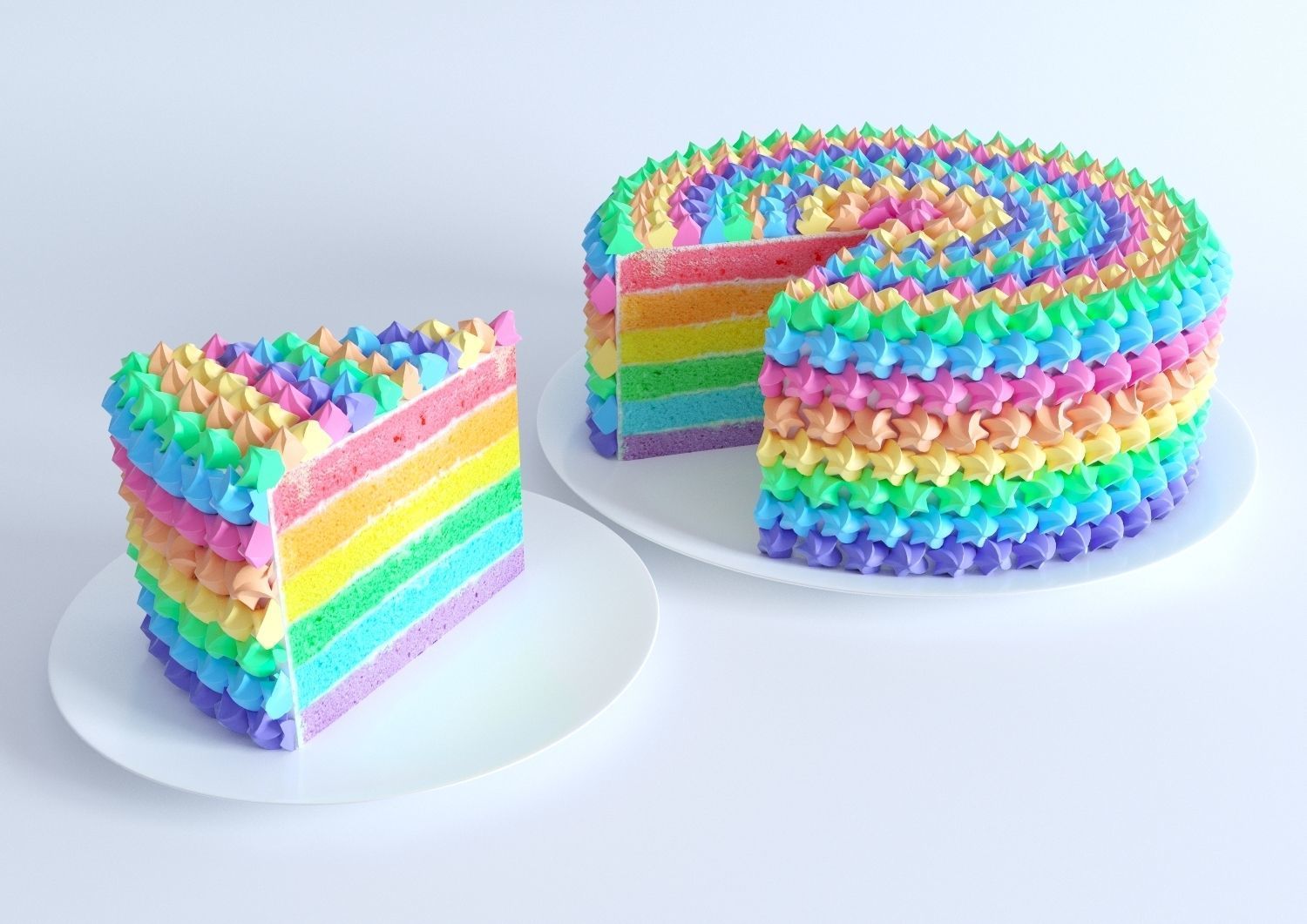 Rainbow Cake 3D model MAX OBJ FBX