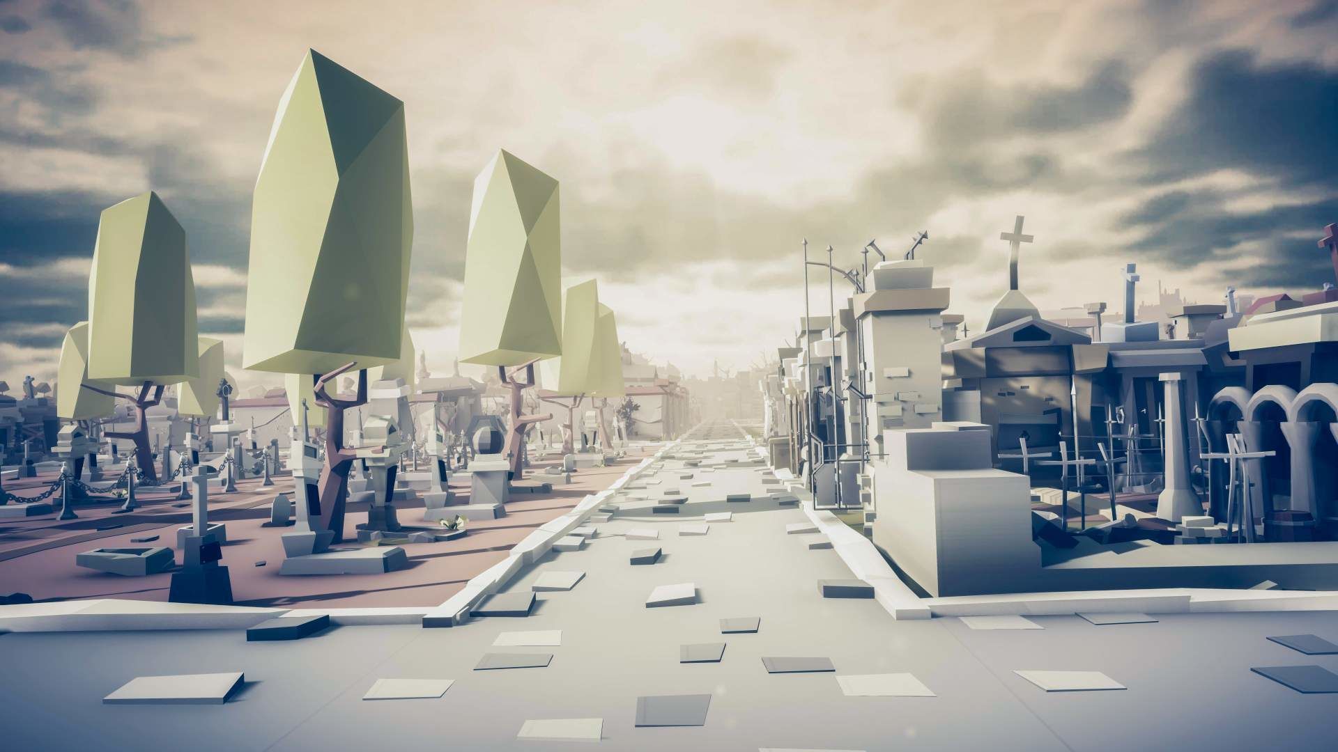 3D model NECROPOLY Graveyard Exterior Kit LODs Low-poly VR / AR / low ...