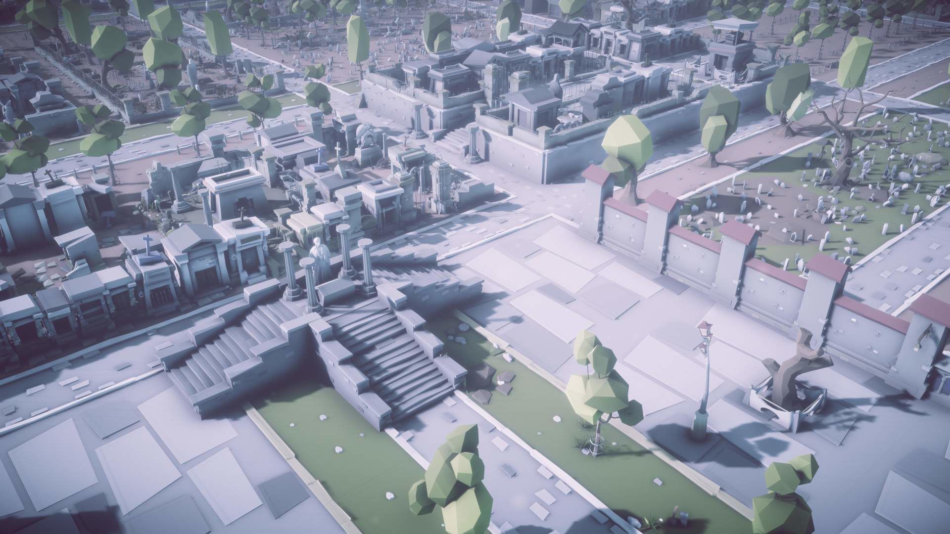 3D model NECROPOLY Graveyard Exterior Kit LODs Low-poly VR / AR / low ...