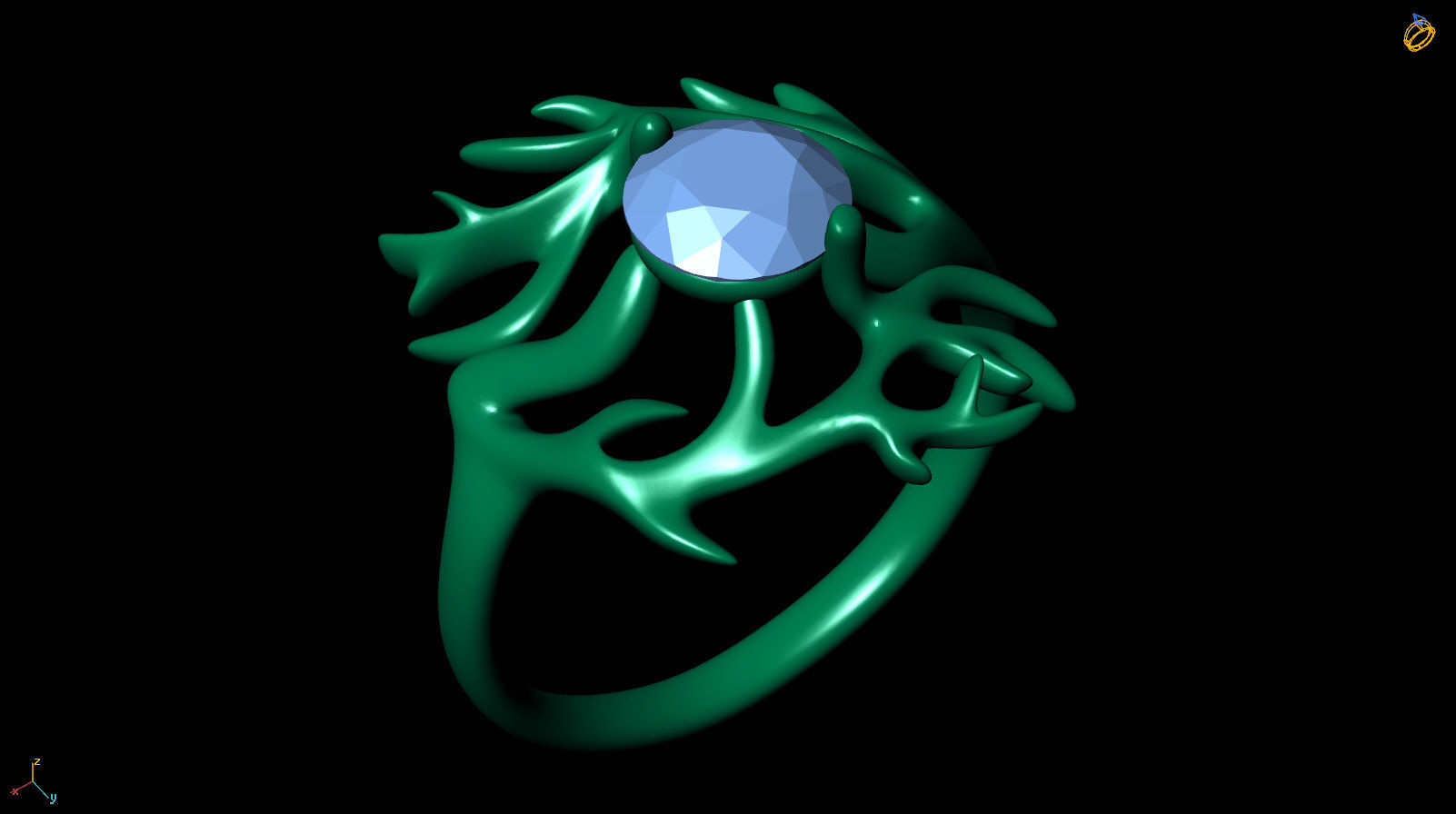 Rings Horn R 0019 3D model 3D printable | CGTrader