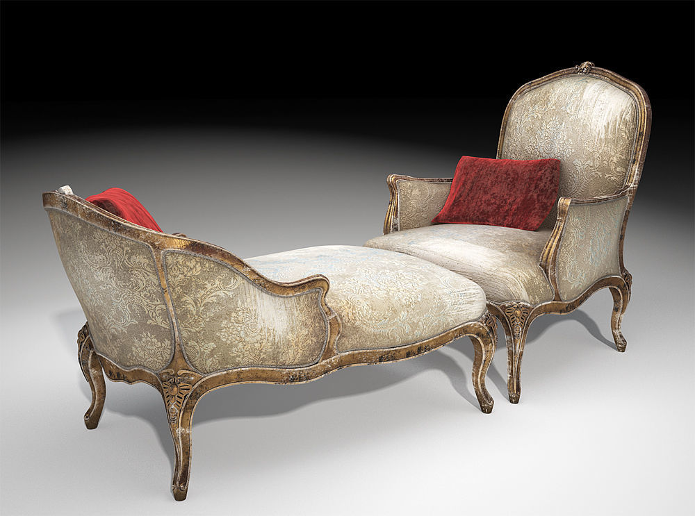 rococo seatings 3D model | CGTrader
