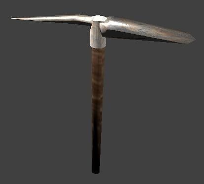 pickaxe metal axe with wooden handle 3D model | CGTrader