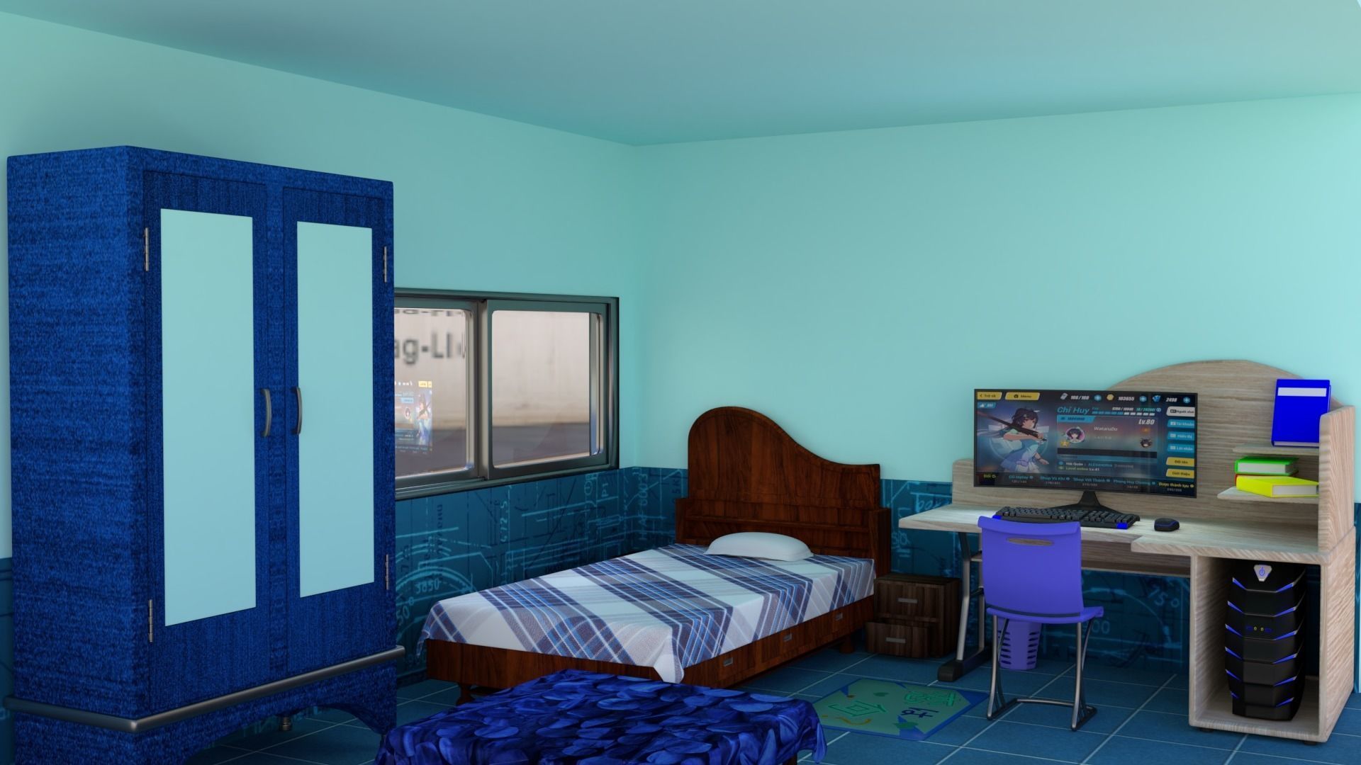 Blue room 3D model | CGTrader