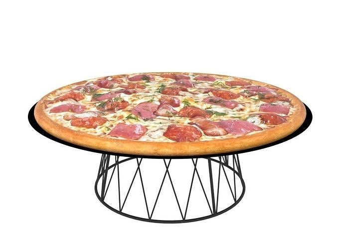 Pizza 1 table on wire frame 3D model | CGTrader