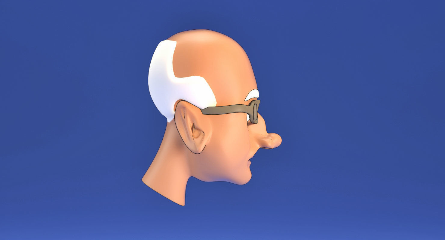 3D model Low Poly Toon Old Man Face VR / AR / low-poly | CGTrader